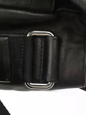 Prada Calf Leather Messenger Bag With Buckle Fastening - Black