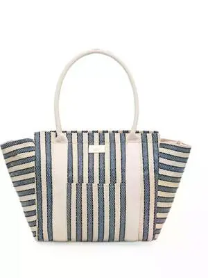 MORGAN Striped Tote Bag - Neutrals