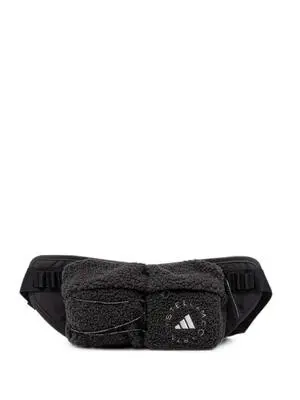 Adidas By Stella McCartney Fleece-texture Logo-print Belt Bag - Grey