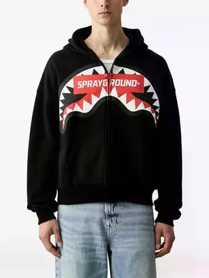 SPRAYGROUND Shark-print Hoodie - Black
