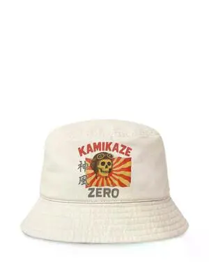 MELT Graphic-print Cotton Bucket Hat - Neutrals