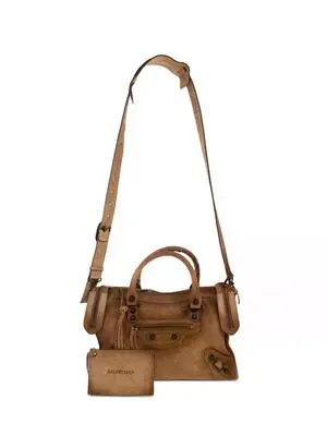 Balenciaga Small Le City Suede Tote Bag - Brown