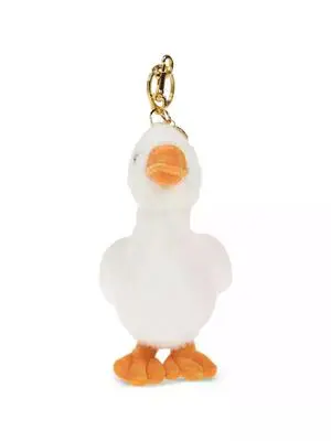Moschino Goose-pendant Keyring - White