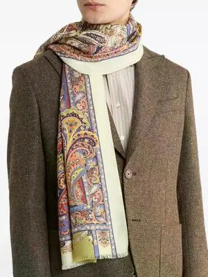Etro Cashmere And Silk Scarf With Paisley Print