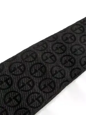 Giorgio Armani Logo-jacquard Tie - Black