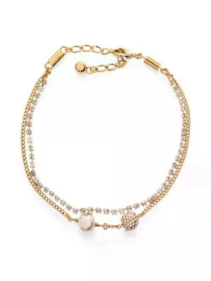 JIMMY CHOO Crystal-embellished Faux-pearl Anklet - Gold