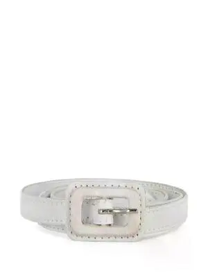 Dior Rectangular Buckle Belt - White