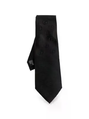 Giorgio Armani Logo-jacquard Silk Tie - Black