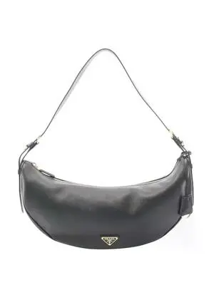 Prada 2013-2026 Large Calfskin Demi Lune Shoulder Bag - Black