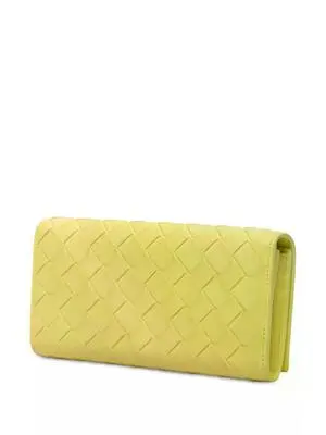 Bottega Veneta 2012-2026 Nappa Intrecciato Continental Flap Wallet Long Wallets - Yellow