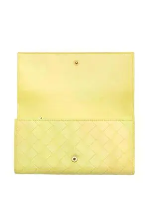 Bottega Veneta 2012-2026 Nappa Intrecciato Continental Flap Wallet Long Wallets - Yellow