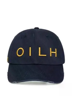 LES HÉRITIERS Logo-embroidered Distressed Baseball Cap - Blue
