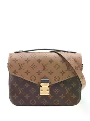 LOUIS VUITTON 2000-2026 Monogram Reverse Pochette Metis Satchel - Brown