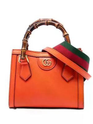 Gucci 2021-2026 Mini Calfskin Bamboo Diana Satchel - Orange