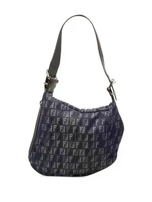 Fendi 2000-2017 Zucchino Denim Oyster Shoulder Bag - Blue