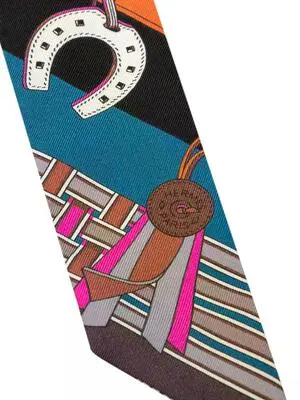 Hermès 2010-2018 Brides Et Gris Gris Twilly Silk Scarf Scarves - Blue