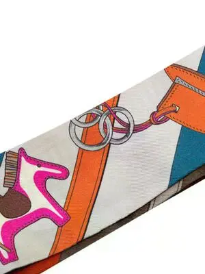 Hermès 2010-2018 Brides Et Gris Gris Twilly Silk Scarf Scarves