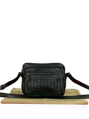 Bottega Veneta Nappa Intrecciato Crossbody Bag - Black