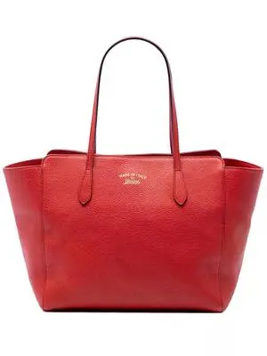 Gucci 2016-2026 Medium Calfskin Swing Tote Bag - Red