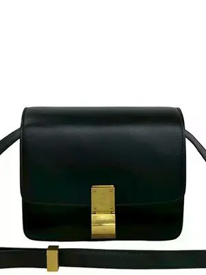 Celine 2000-2026 Teen Calfskin Classic Box Crossbody Bag - Black