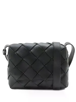 Bottega Veneta 2012-2026 Calfskin Intreccio Diago Crossbody Bag - Black