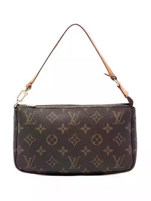LOUIS VUITTON 2001 Monogram Pochette Accessoires Shoulder Bag - Brown