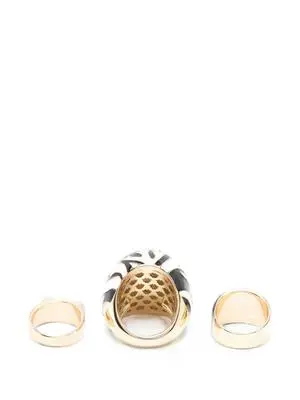 Patrizia Pepe Sphere Zebra-print Rings Set
