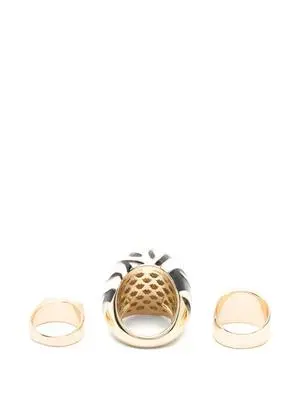 Patrizia Pepe Sphere Zebra-print Rings Set