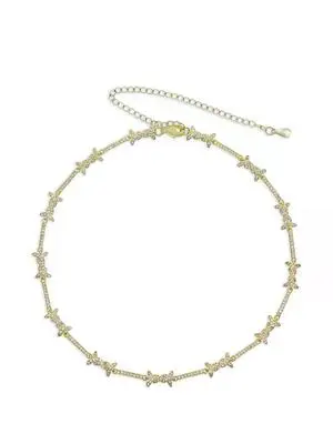 AMIE DUBAI Crystal-embellished Barbed-wire Necklace - Gold