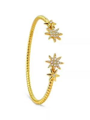 VELORA VIE Pavé Starburst Open Cuff Bracelet