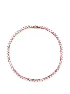 LADY D WORLD Heart-cut Zirconia Tennis Necklace - Pink