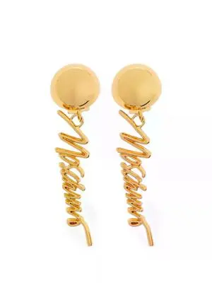 Moschino Logo-pendant Clip-on Earrings - Gold