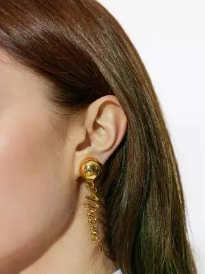 Moschino Logo-pendant Clip-on Earrings