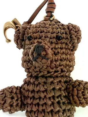 COACH Woven Teddy Bear Charm - Brown