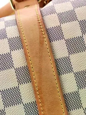 LOUIS VUITTON Keepall Bandouliere Damier 55 Travel Bag - White