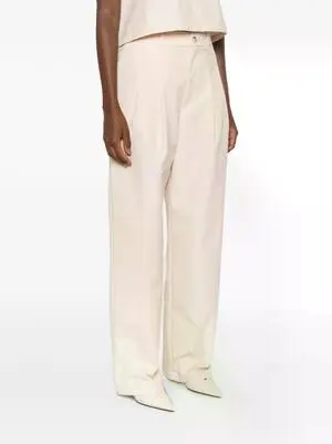 Wardrobe.NYC Beige Pleated Palazzo Pants