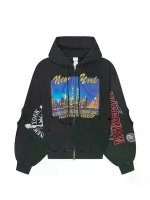 PROTOCOL INDEX Graphic-print Hoodie - Black