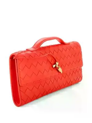 Bottega Veneta Andiamo Top Handle Clutch Bag - Orange