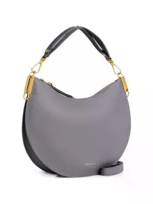 COCCINELLE Medium Sunup Crescent-shaped Leather Shoulder Bag - Grey