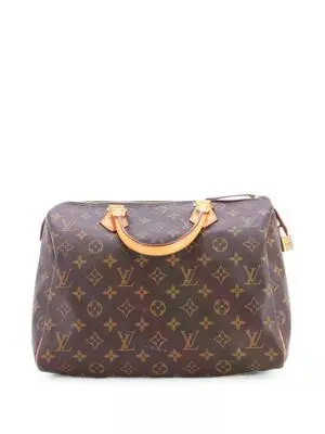 LOUIS VUITTON Speedy Handbag Monogram Canvas 30 Satchel - Brown