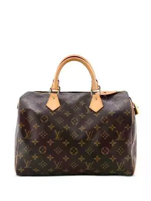 LOUIS VUITTON Speedy Handbag Monogram Canvas 30 Satchel - Brown