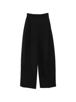 MUGLER Pleated Wide-leg Trousers - Black