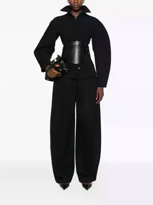 MUGLER Pleated Wide-leg Trousers