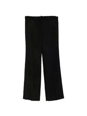 Magda Butrym Black Bouclé-knit Wide-leg Trousers