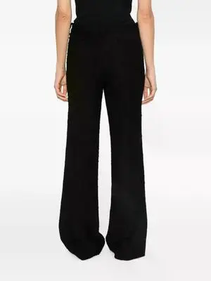 Magda Butrym Black Bouclé-knit Wide-leg Trousers