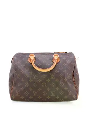 LOUIS VUITTON Speedy Satchel Monogram Canvas Handheld Bag - Brown