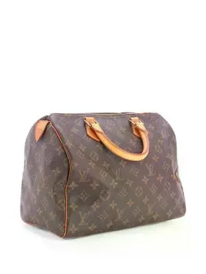 LOUIS VUITTON Speedy Satchel Monogram Canvas Handheld Bag - Brown