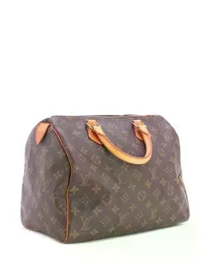 LOUIS VUITTON Speedy Satchel Monogram Canvas Handheld Bag - Brown