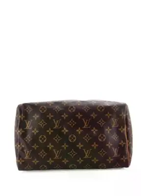 LOUIS VUITTON Speedy Monogram Canvas Satchel Handbag - Brown