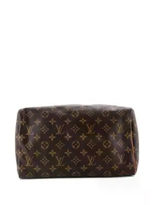 LOUIS VUITTON Speedy Monogram Canvas Satchel Handbag - Brown